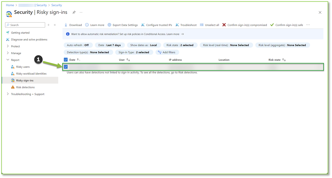 Identity Protection Confirm Sign-In Safe Action