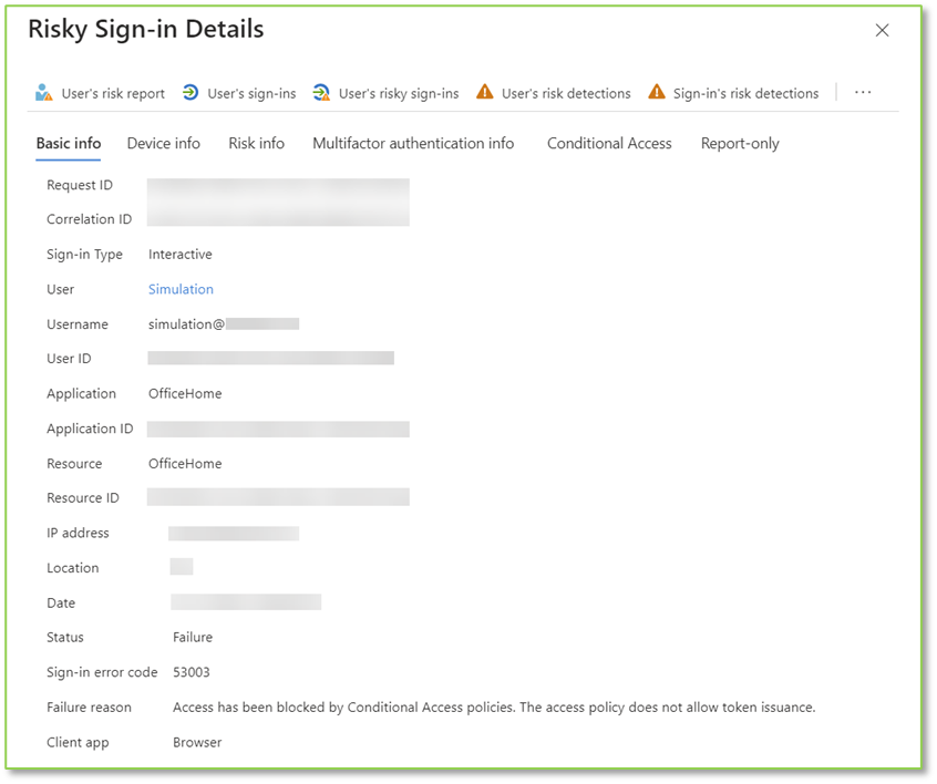 Identity Protection Risky Sign-Ins Queue