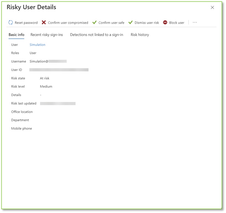 Identity Protection Risky Users Queue