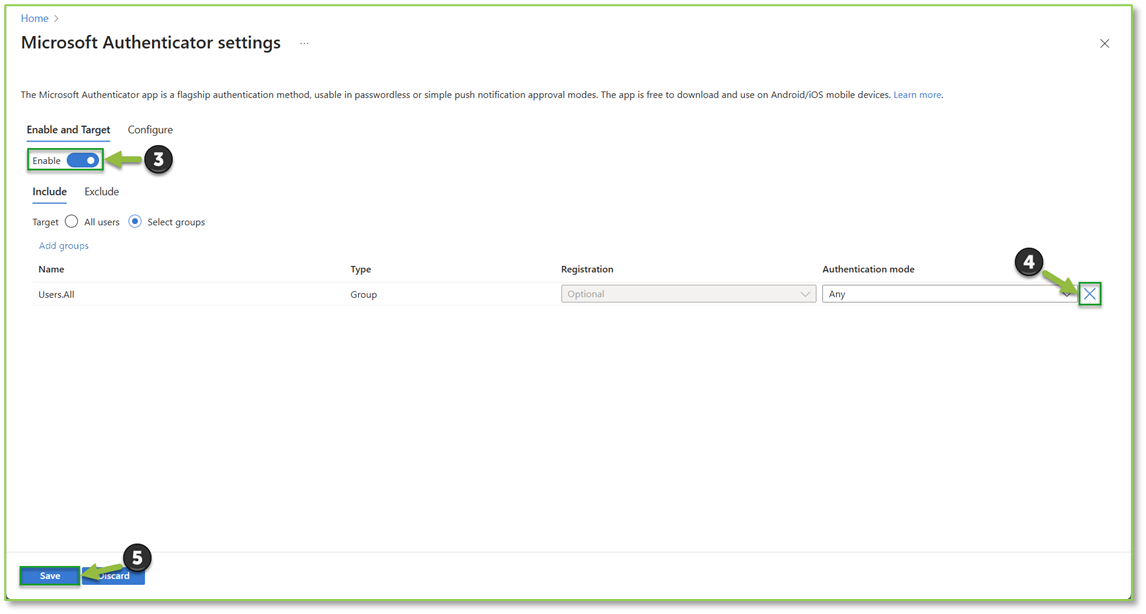 MFA Authentication Methods User Removal