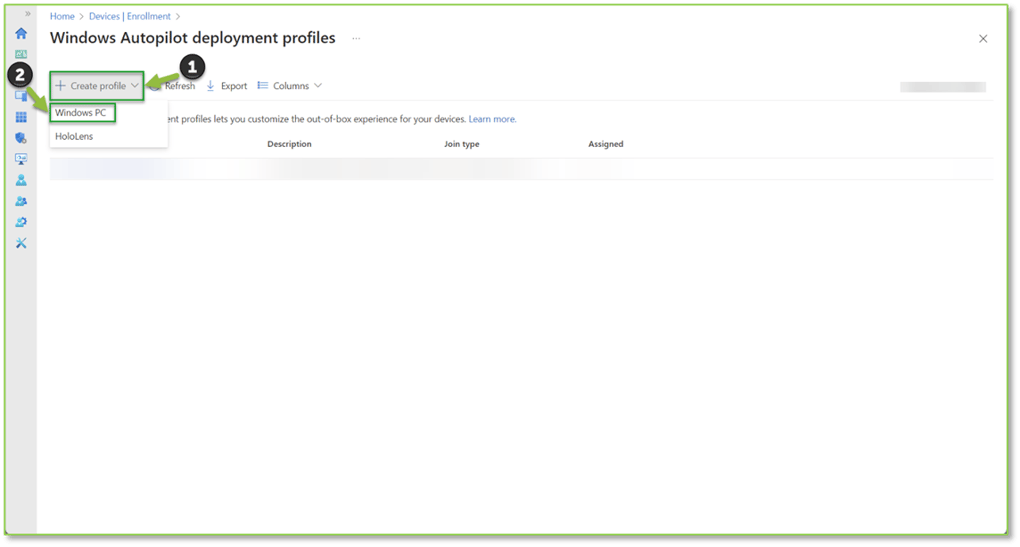 AutoPilot Deployment Profile Creation
