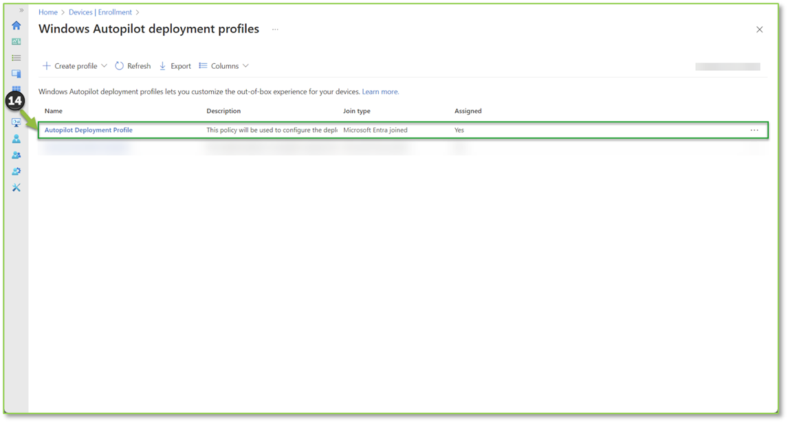 AutoPilot Deployment Profile Creation