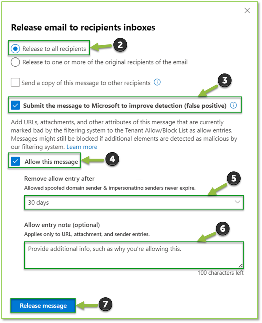 Defender for Email Quarantine Release & Allow Action