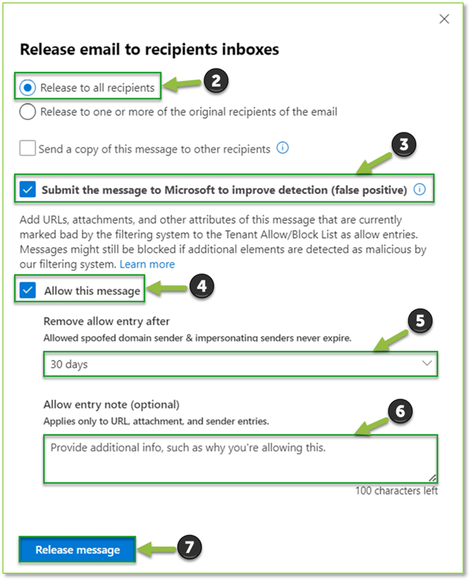 Defender for Email Quarantine Release & Allow Action