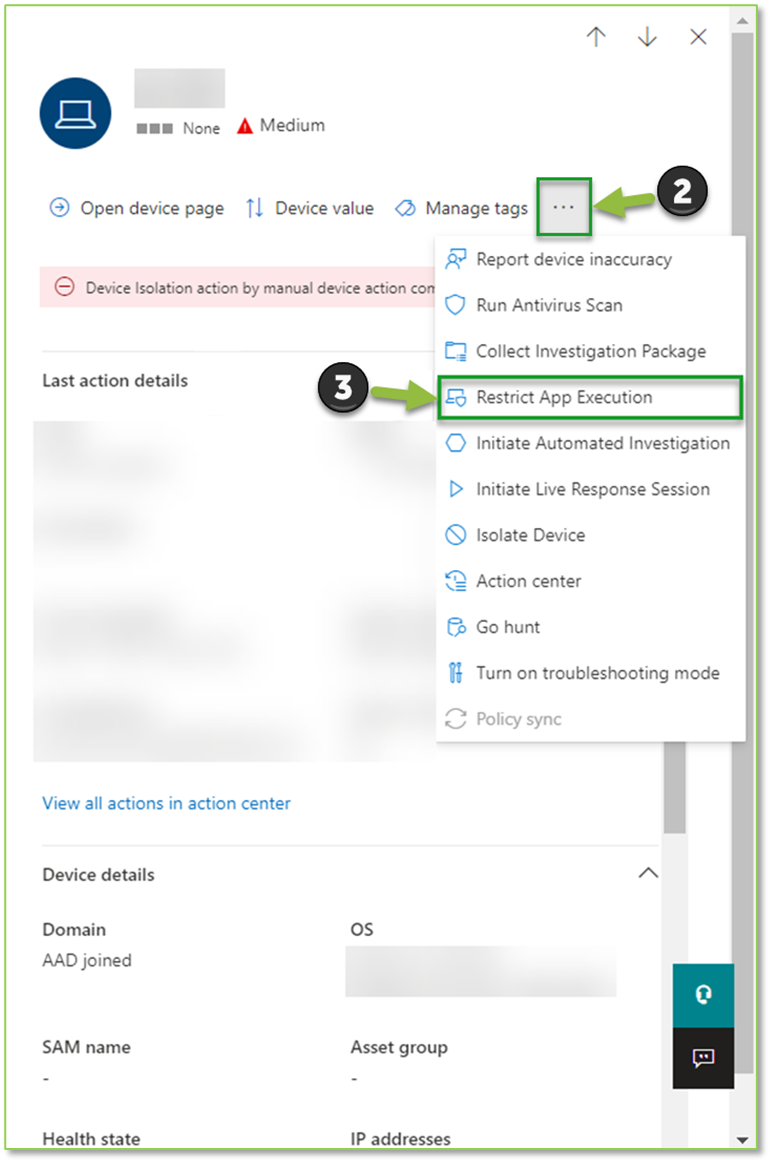 Defender for Endpoint App Execution Restriction Action