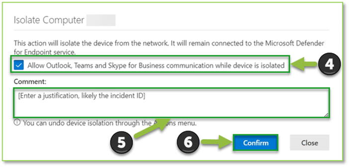 Defender for Endpoint Isolation Action