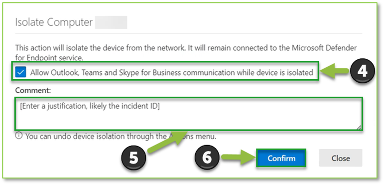 Defender for Endpoint Isolation Action