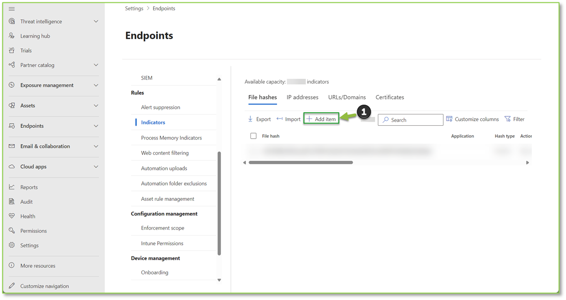 Defender for Endpoint File Hash IOC Block