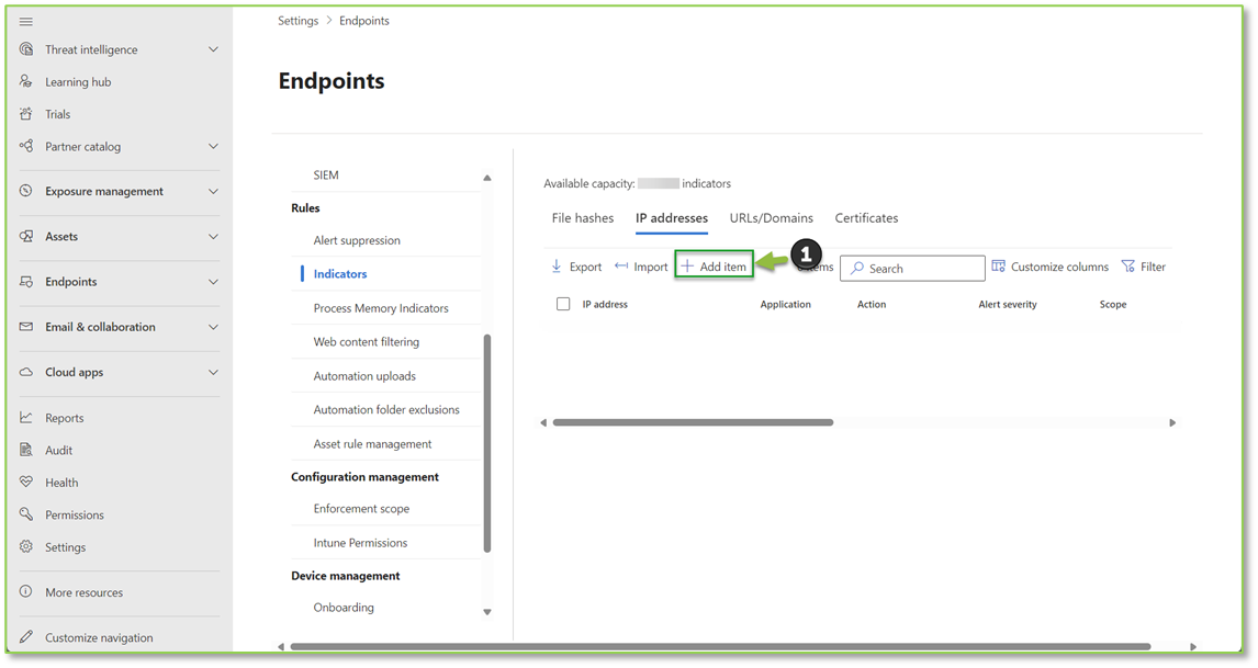 Defender for Endpoint IP IOC Block