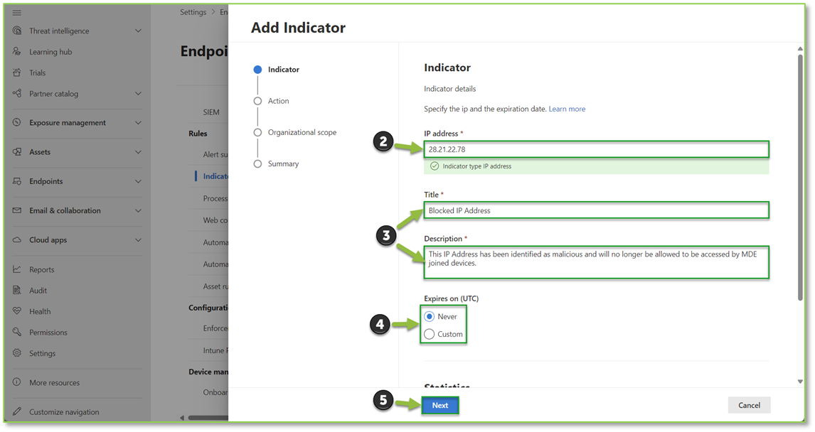Defender for Endpoint IP IOC Block
