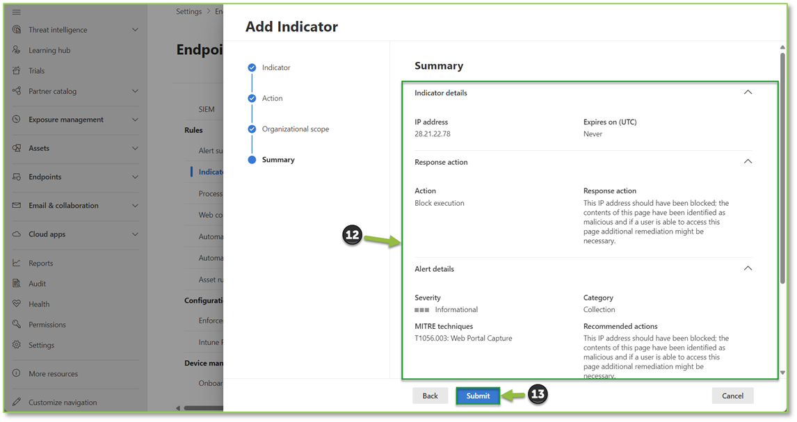 Defender for Endpoint IP IOC Block