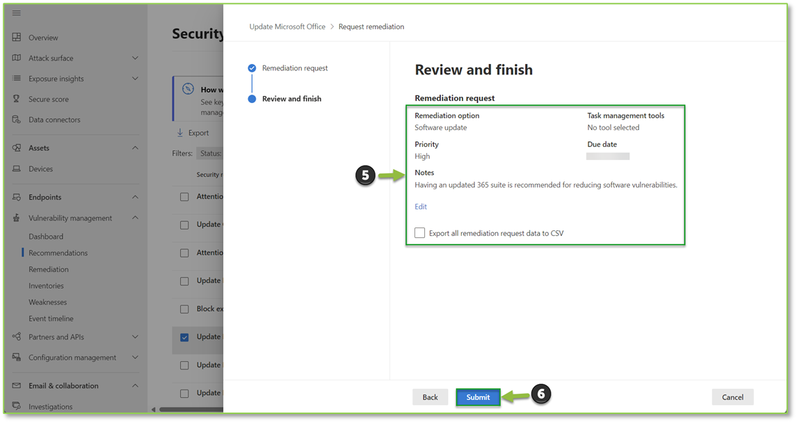 Defender Vulnerability Management Remediation Action