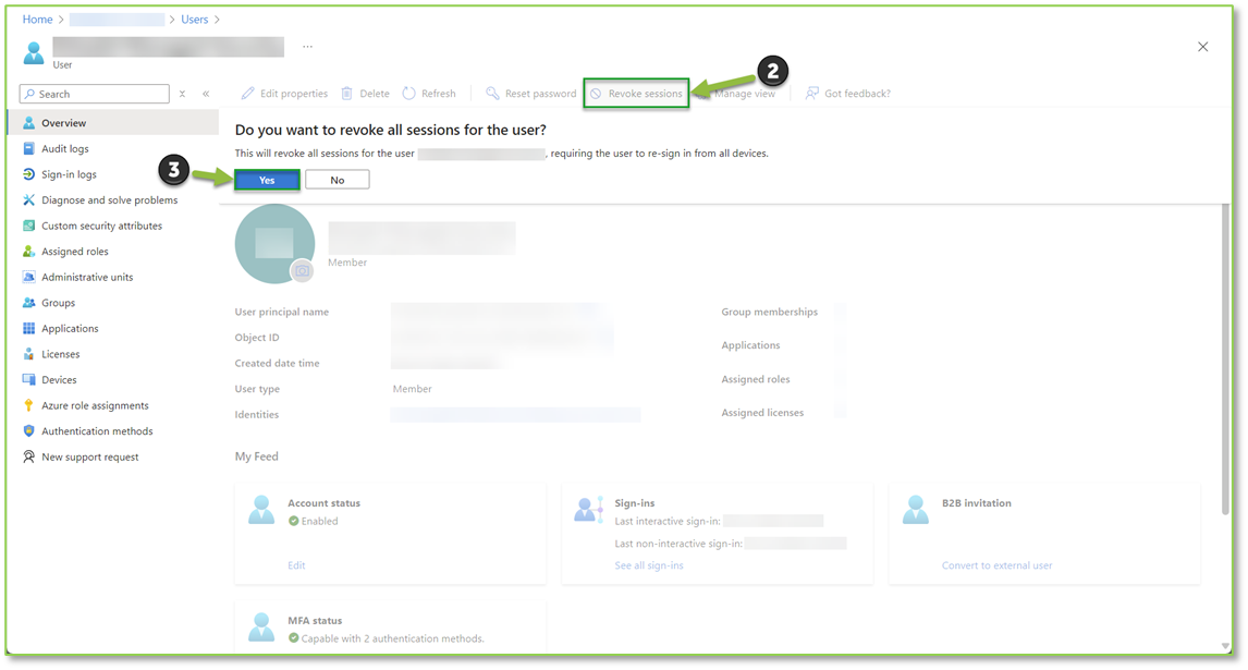 User Account Session Revocation Action