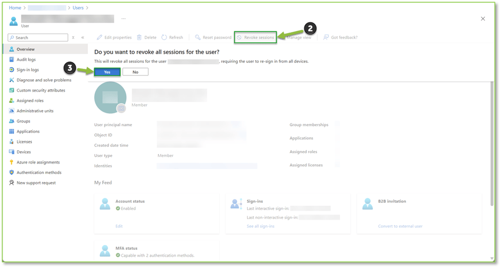 User Account Session Revocation Action