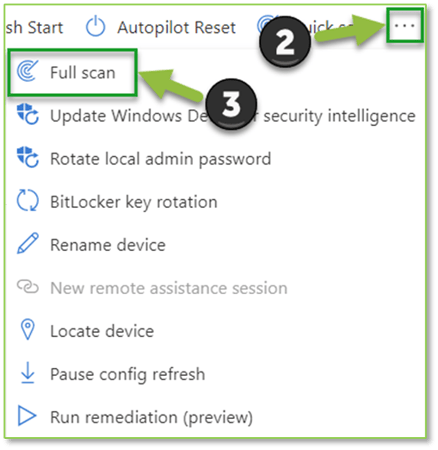 Device Full Scan Action