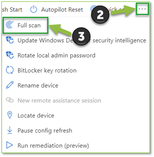 Device Full Scan Action