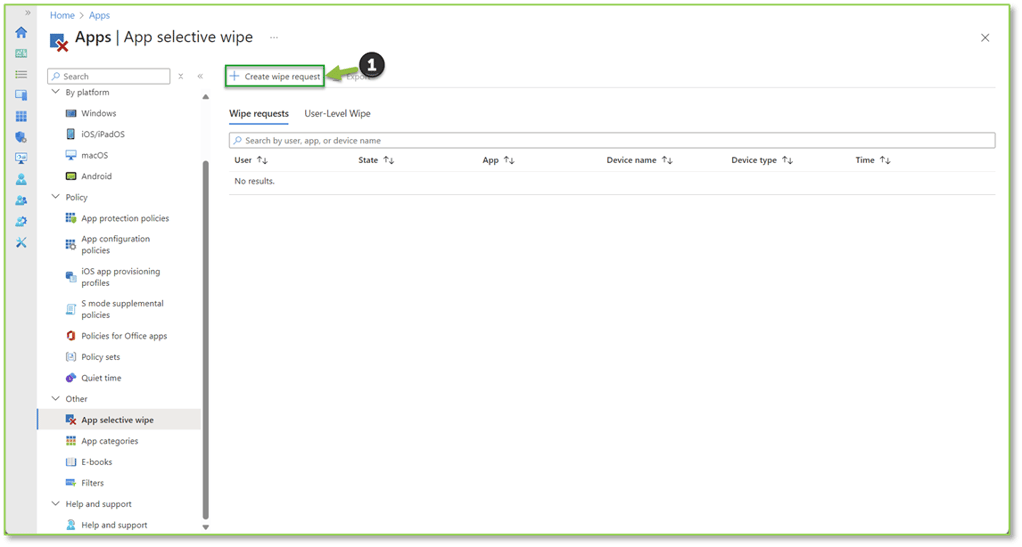 Mobile Device Selective Wipe Action