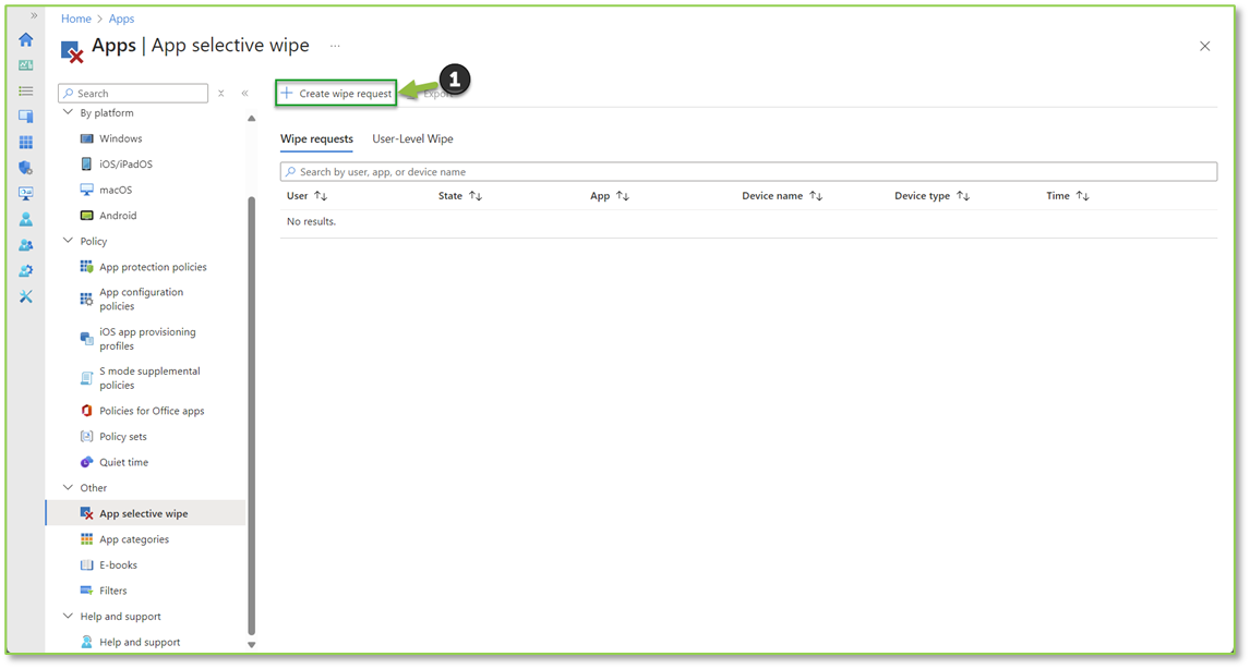 Mobile Device Selective Wipe Action